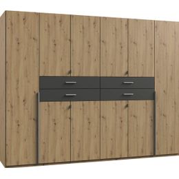 Drehtürenschrank wimex "Denver" Schränke Gr. B/H/T: 270 cm x 208 cm x 58 cm, 10 St., grau (artisan eiche nachbildung, graphit) Drehtürenschränke