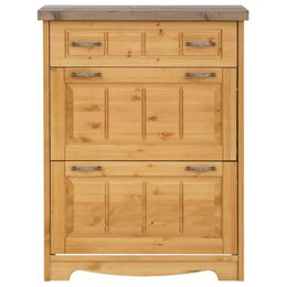 Schuhkommode Home Affaire "Trinidad Antique" Sideboards Gr. B/H/T: 85 cm x 109 cm x 37 cm, 1, beige (natur, grau)