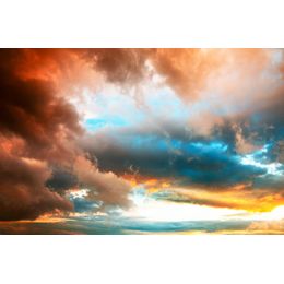 papermoon Fototapete "Dramatic Sunset" Tapeten Gr. B/L: 4 m x 2,6 m, Bahnen: 8 St., bunt (mehrfarbig) Fototapeten