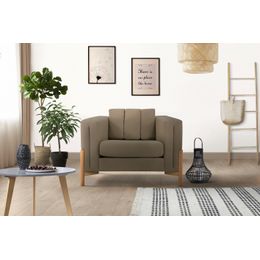 Sessel Home Affaire, B:100cm H:74cm T:88cm, braun, Wohnzimmer, Sessel, "Haki"