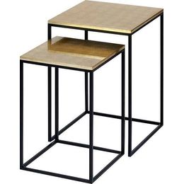 Beistelltisch Lambert Tische Gr. B/H/T: 30cm x 47cm x 30cm, goldfarben (schwarz/goldfarben)