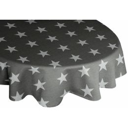 Tischdecke WIRTH "Felino" Tischdecken Gr. B/L: 130 cm x 190 cm, oval, grau Tischdecken