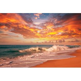 papermoon Fototapete "Sea Sunset" Tapeten Gr. B/L: 5 m x 2,8 m, Bahnen: 10 St., bunt (mehrfarbig) Fototapeten