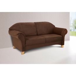 3-Sitzer Home Affaire "Mayfair", braun (schoko), B:194cm H:90cm T:90cm, MELROSE (100% Polyester);Struktur fein (95% Polyester, 5% Polyamid), Sofas