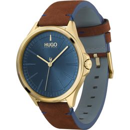 Quarzuhr Hugo "SMASH, 1530134" Armbanduhren blau (braun) Herren Quarzuhren