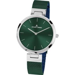 Quarzuhr Jacques Lemans "Milano, 1-2110H" Armbanduhren grün (dunkelgrün) Damen Quarzuhren