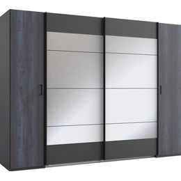 Dreh-/Schwebetürenschrank wimex "Kopenhagen" Schränke Gr. B/H/T: 272 cm x 208 cm x 65 cm, 4 St., grau (digi steel optik, graphit)