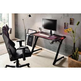 Gaming-Tisch MCA furniture "Gaming Tisch" Tische Gr. B/H/T: 120 cm x 77 cm x 64 cm, schwarz (schwarz, schwarz, carbon look)