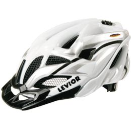 Fahrradhelm Levior "Opus Visor" Helme Gr. M Kopfumfang: 52 cm - 58 cm, weiß (silberfarben, white) Fahrradhelme für Erwachsene