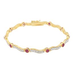 Silberarmband Vivance "rubies & diamond" Armbänder Gr. Silber 925 (Sterlingsilber), silberfarben (silber 925) Damen Armbänder