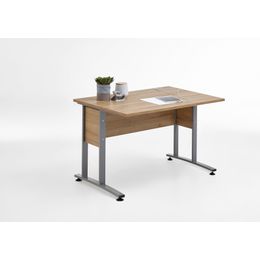 Schreibtisch FMD "Calvi" Tische Gr. B/H/T: 120cm x 75cm x 80cm, braun (alteichefarben, grau)