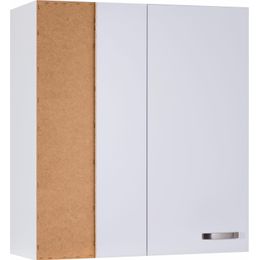 Eckhängeschrank Optifit "Cara" Schränke Gr. B/H/T: 80 cm x 89,6 cm x 34,9 cm, 1 St., weiß (weiß, weiß)