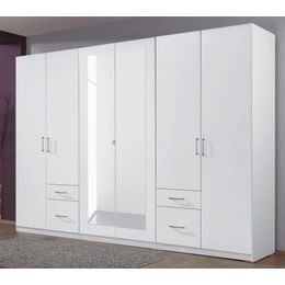 Kleiderschrank wimex "Freiburg" Schränke Gr. B/H/T: 270 cm x 210 cm x 58 cm, 6 St., weiß (weiß uni) Kleiderschrank Drehtürenschrank Schränke