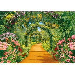 papermoon Fototapete "Flower Alley" Tapeten Gr. B/L: 5 m x 2,8 m, Bahnen: 10 St., bunt (mehrfarbig) Fototapeten