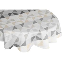 Tischdecke WIRTH "BERLARE" Tischdecken Gr. B/L: 130 cm x 190 cm, oval, grau (hellgrau) Tischdecken