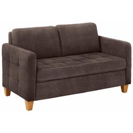 2-Sitzer Home Affaire "Earl", braun, B:133cm H:78cm T:78cm, Struktur fein (100% Polyester);Luxus-Microfaser ALTARA NUBUCK (100% Polyester);Luxus-Microfaser in Lederoptik (100% Polyester), Sofas