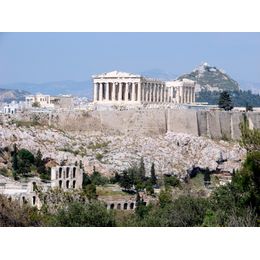 papermoon Fototapete "Parthenon Athens" Tapeten Gr. B/L: 5 m x 2,8 m, Bahnen: 10 St., bunt (mehrfarbig) Fototapeten