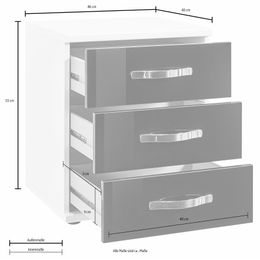 Nachtkommode wimex "Tromo" Sideboards Gr. B/H/T: 46 cm x 55 cm x 40 cm, 3 St., weiß (weiß, hochglanz weiß)