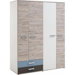 Mehrzweckschrank FMD "Nona 9" Schränke Gr. B: 149,5 cm, bunt (weiß, sandeichefarben, bunt) Mehrzweckschränke