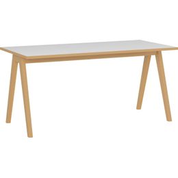 Schreibtisch Germania "Helsinki" Tische Gr. B/H/T: 160 cm x 75 cm x 80 cm, braun (navarra eiche, weiß)