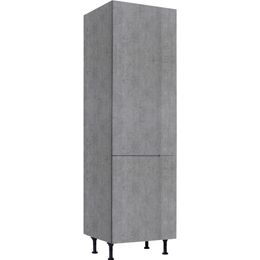 Hochschrank Optifit "Tara" Schränke Gr. B/H/T: 60 cm x 211,8 cm x 58,4 cm, 2 St., grau (betonfarben) Hochschrank Küchenschrank Vorratsschrank Schränke