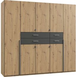 Drehtürenschrank wimex "Denver" Schränke Gr. B/H/T: 225 cm x 208 cm x 58 cm, 8 St., grau (artisan eiche nachbildung, graphit)