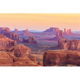 papermoon Fototapete "Hunts Mesa Sunrise" Tapeten Gr. B/L: 5 m x 2,8 m, Bahnen: 10 St., bunt (mehrfarbig) Fototapeten