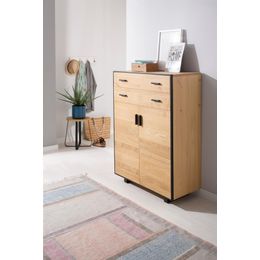 Kommode Home Affaire "Kappa" Sideboards Gr. B/H/T: 119 cm x 86 cm x 40 cm, 2, schwarz (natur, schwarz)