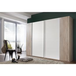 Schwebetürenschrank wimex "Lotto" Schränke Gr. B/H/T: 270 cm x 210 cm x 65 cm, weiß (struktureichefarben hell, weiß)