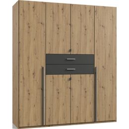 Drehtürenschrank wimex "Denver" Schränke Gr. B/H/T: 180 cm x 208 cm x 58 cm, 6 St., grau (artisan eiche nachbildung, graphit)