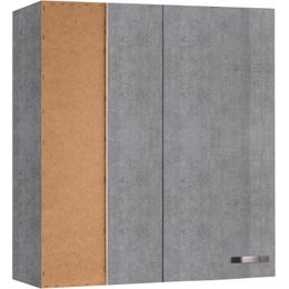 Eckhängeschrank Optifit "Cara" Schränke Gr. B/H/T: 80 cm x 89,6 cm x 34,9 cm, 1 St., grau (beton, beton)