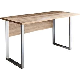 Schreibtisch BMG MÖBEL "Tabor" Tische Gr. B/H/T: 138cm x 77cm x 67cm, grau (eiche sonoma/grau + eiche sonoma)