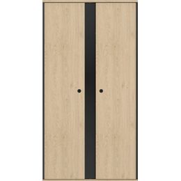 Kleiderschrank GAMI "Duplex" Schränke Gr. B/H/T: 105 cm x 200 cm x 61 cm, 2 St., schwarz (kastanie natur, schwarz)