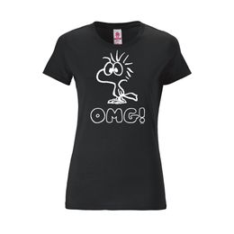 logoshirt T-Shirt 'Woodstock' Damen Gr&ouml;&szlig;e S schwarz / wei&szlig;