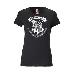 logoshirt T-Shirt 'Hogwarts' Damen Gr&ouml;&szlig;e M schwarz / wei&szlig;
