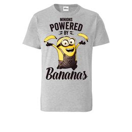 logoshirt T-Shirt 'Minions' Herren Gr&ouml;&szlig;e L dunkelbraun / zitrone / grau / schwarz