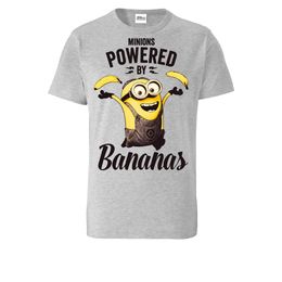 logoshirt T-Shirt 'Minions' Herren Gr&ouml;&szlig;e S dunkelbraun / zitrone / grau / schwarz