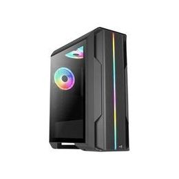 Aerocool Splinter Duo-G-BK-v1, Tower-Geh&auml;use schwarz, Tempered Glass