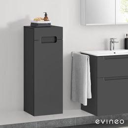 Evineo ineo5 Seitenschrank B: 35 H: 100 T: 35 cm, mit 1 Schublade, mit 1 T&uuml;r, mit Griffmulde, Anschlag: links Front anthrazit matt / Korpus anthrazit
