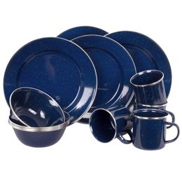 Essgeschirr Western 12-tlg. Emaille blau