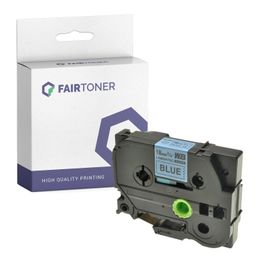 FairToner Kompatibel für Brother P-Touch 2100 VP (TZE-541) Schriftband 18mm/8m Schwarz auf Blau