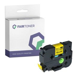 FairToner Kompatibel für Brother P-Touch E 550 W SP (TZE-FX641) Schriftband 18mm/8m Schwarz auf Gelb