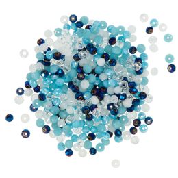 buttinette Facettierte Glasperlen, Blautöne, 4 mm Ø, 25 g