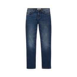 Tom Tailor Herren Josh Regular Slim Jeans, blau, Logo Print, Gr. 34/32