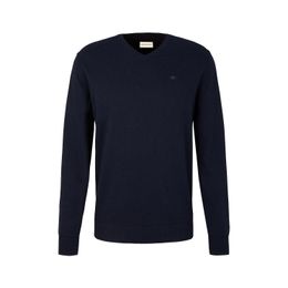 Tom Tailor Herren Basic Strickpullover, blau, Gr. XXXL