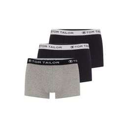 Tom Tailor Herren Hip-Pants im Dreierpack, grau, Logo Print, Gr. L/6