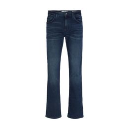 Tom Tailor Herren Marvin Straight Jeans mit Taschendetails, blau, Logo Print, Gr. 29/32