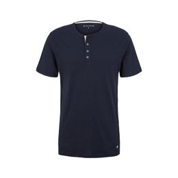 Tom Tailor Herren Pyjama T-Shirt, blau, Logo Print, Gr. 48/S