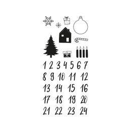 Rayher Clear Stempel-Set "Adventskalenderzahlen + Weihnachtsmotive"