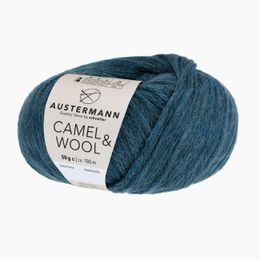 Camel & Wool von Austermann , Petrol, aus Schurwolle